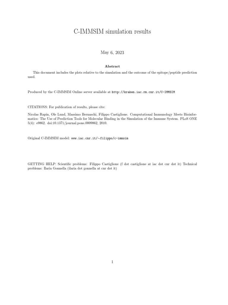 Results C-Immsim | PDF