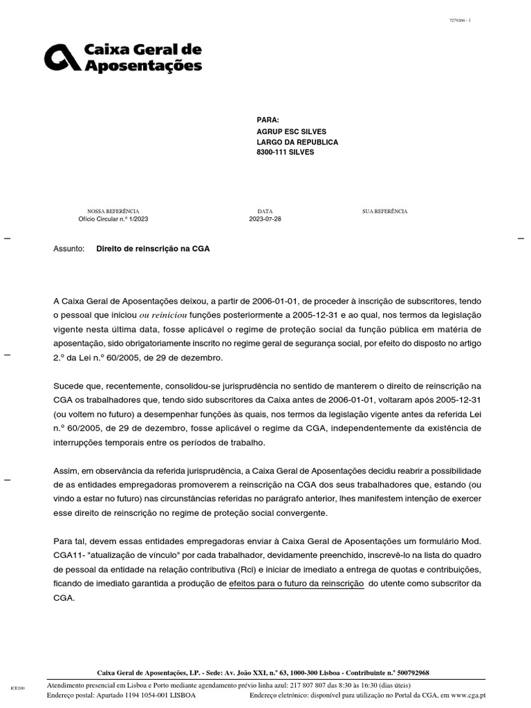 CGA - CIRCULAR.N.°1 - 2023.pdf Versão 1 | PDF