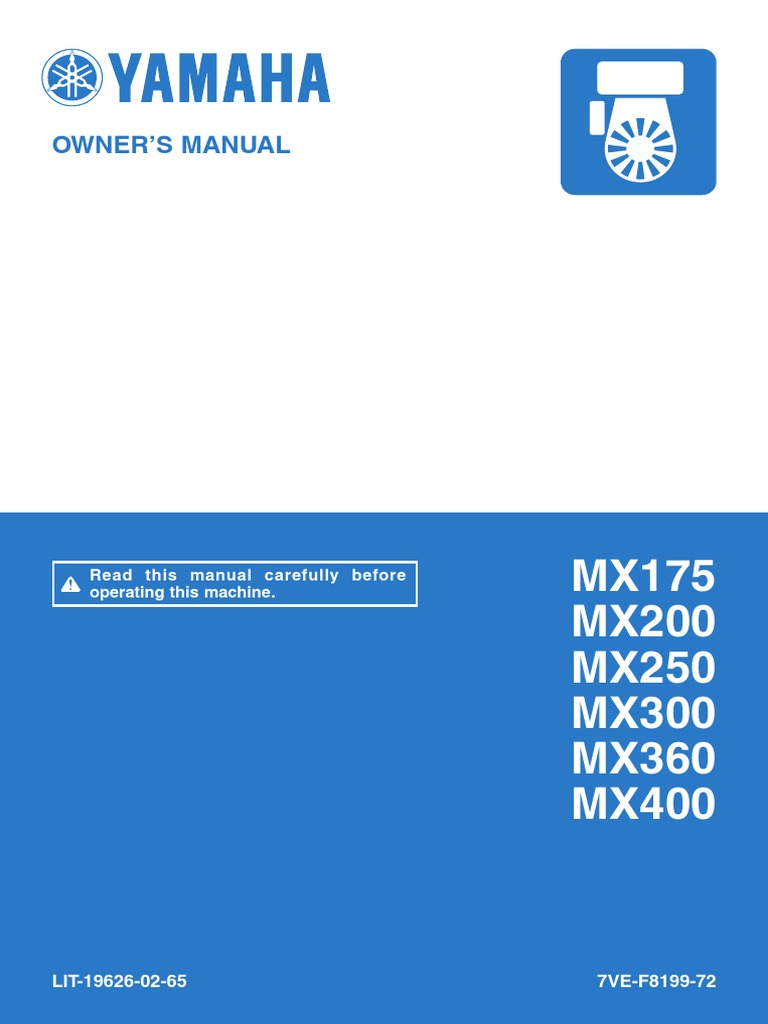 MX175 MX200 MX250 MX300 MX360 MX400: Owner'S Manual | PDF | Motor Oil ...