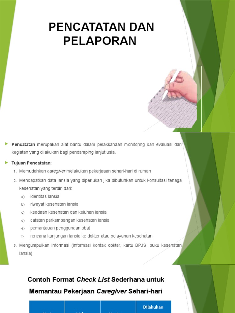 Pencatatan Dan Pelaporan Posyandu Lansia | PDF | Pengembangan Diri