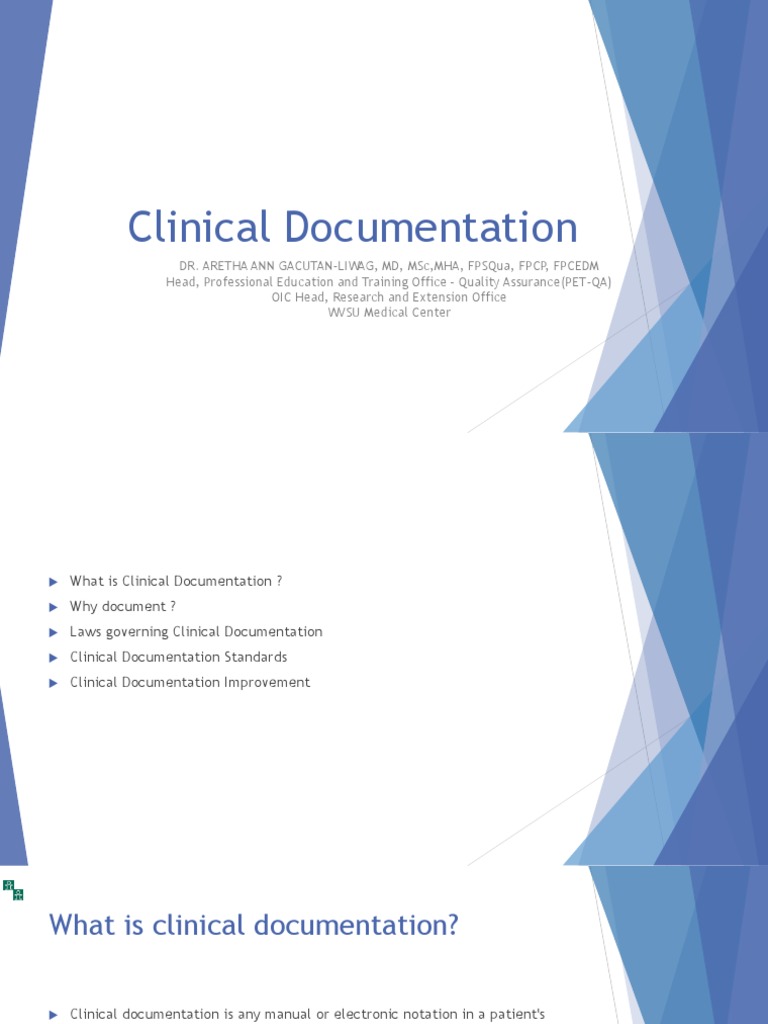 Clinical Documentation Standards Overview | PDF | Patient | Medical Record