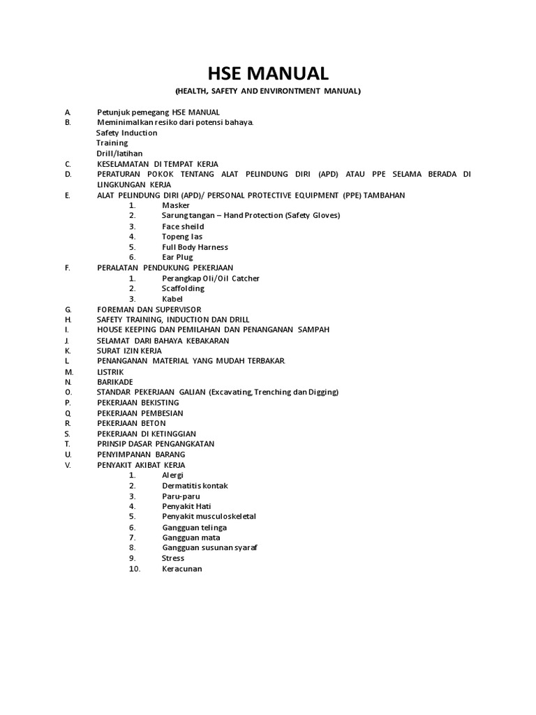 Hse Manual | PDF