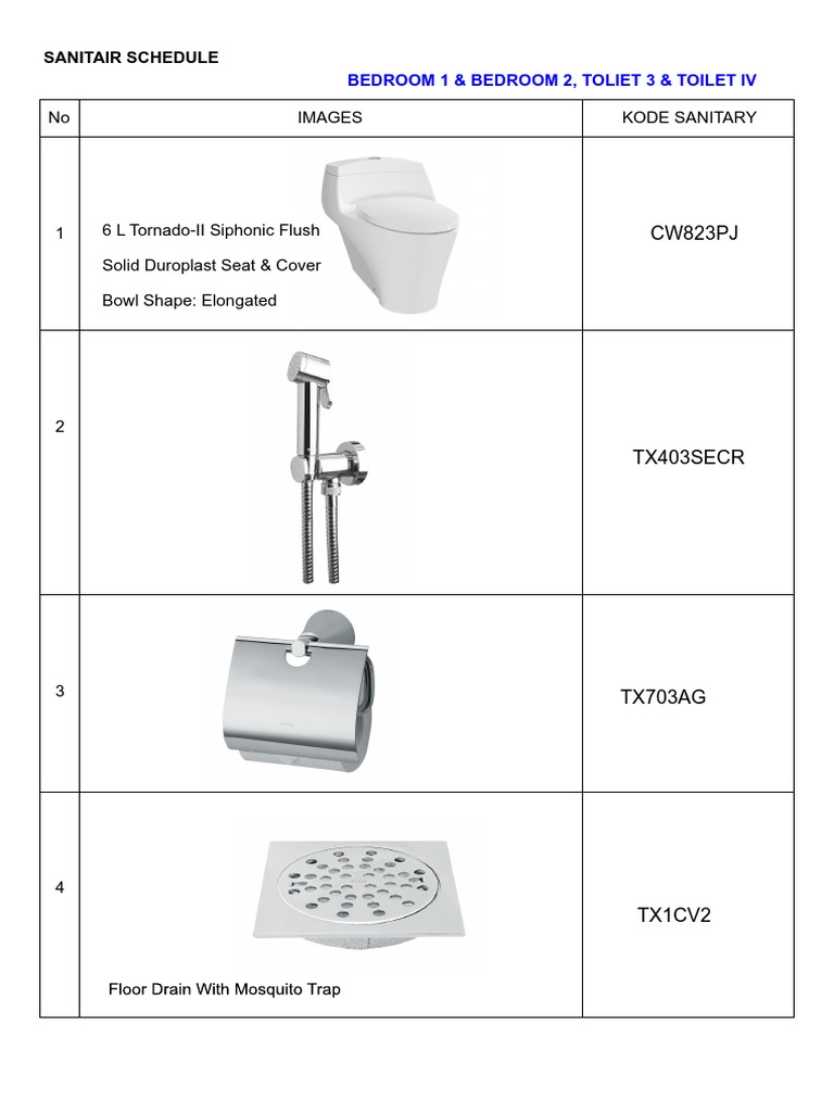 Sanitair Toilet 1 - 2 - 3 - 4 | PDF | Science & Mathematics