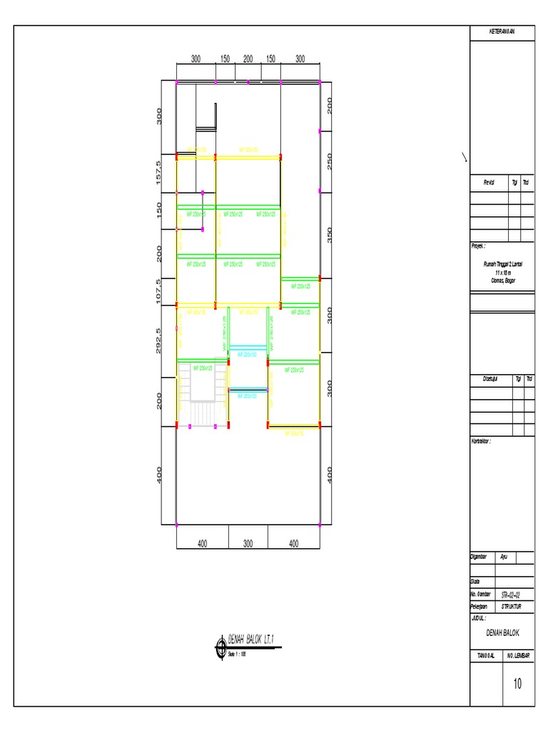 Denah Balok Baja Rumah Bogor | PDF