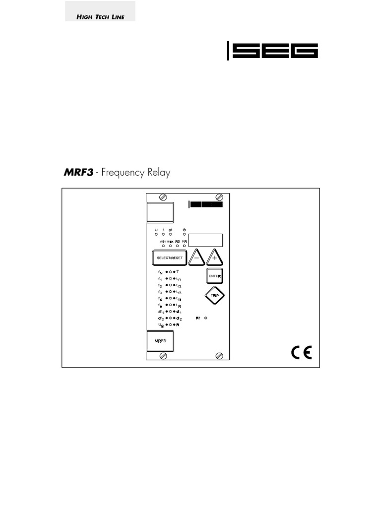 SEG mrf3 - e | PDF | Relay | Mains Electricity