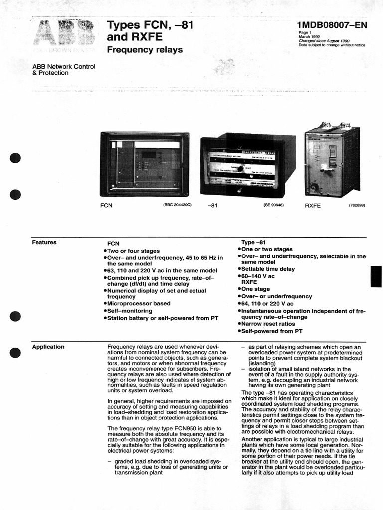 ABB - BBC 1mdb08007-En - en - FCN - 81 - and - Rxfe - Frequency ...