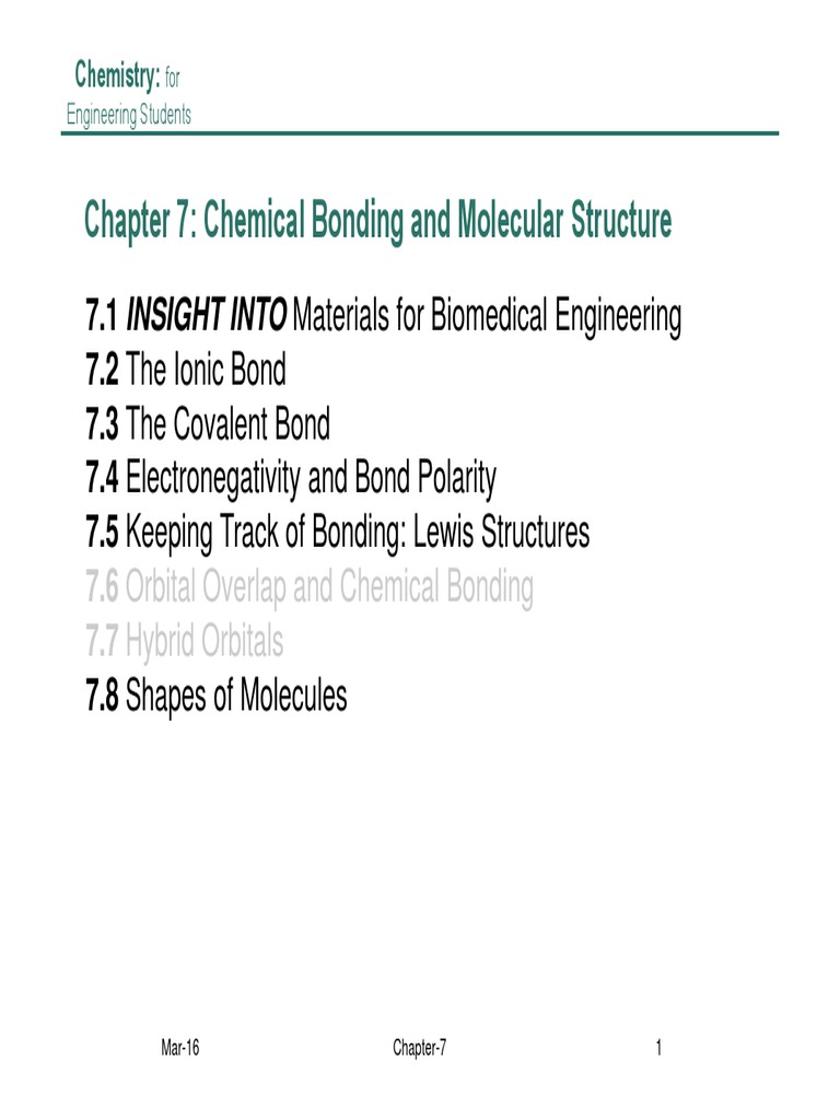 Chapter7 Chemical Bonding Molecular Structure STUD | PDF | Ionic ...