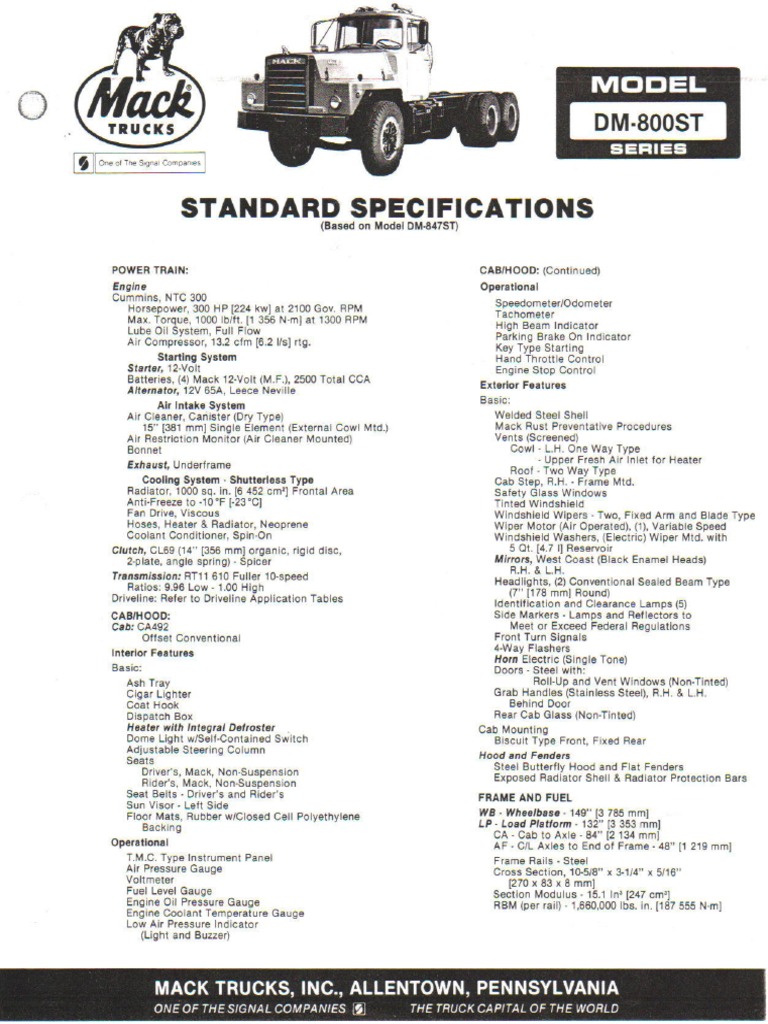 Mack dm800 - k402 | PDF