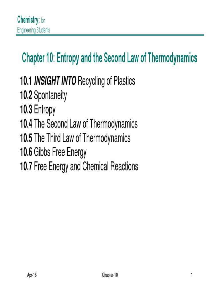 Chapter10 Entropy 2nd Law STUD | PDF | Entropy | Second Law Of ...