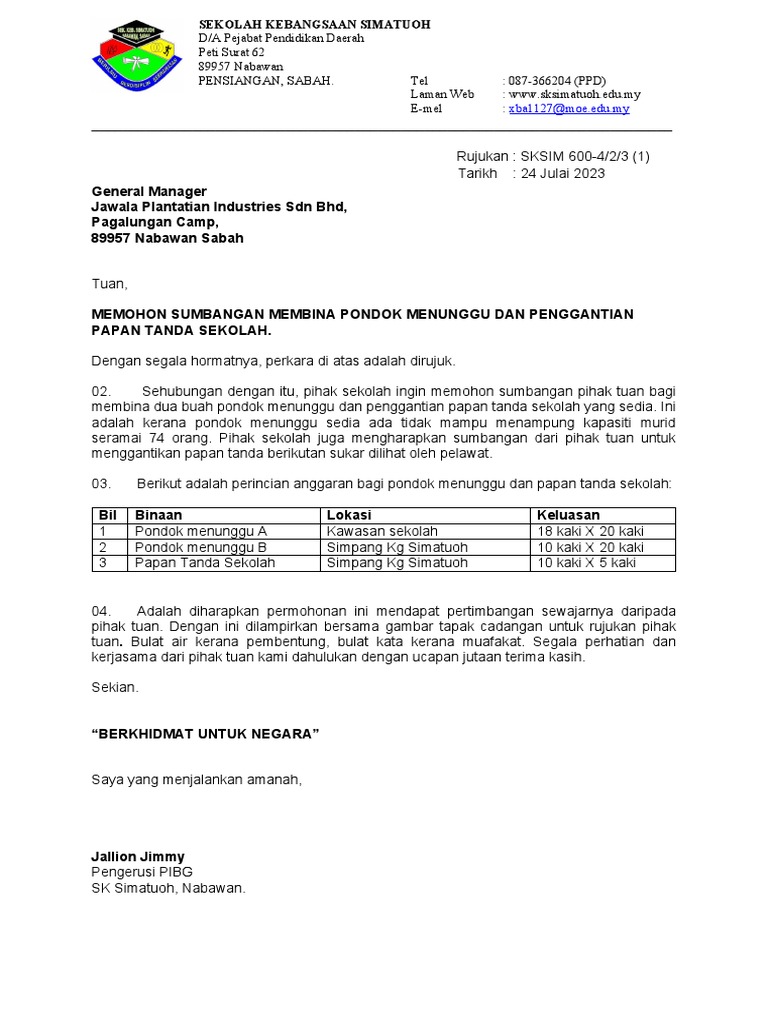 Surat Pondok 011058 | PDF