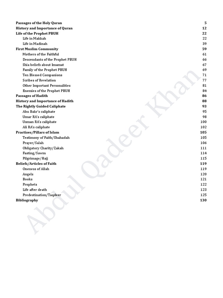 Islamiyyat Revision Guide | PDF | Hadith | Muhammad