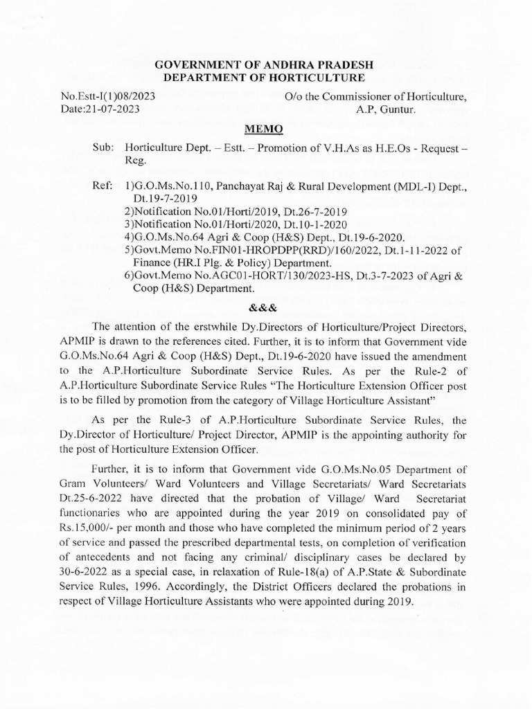 VHA To HEO Promotion Memo | PDF