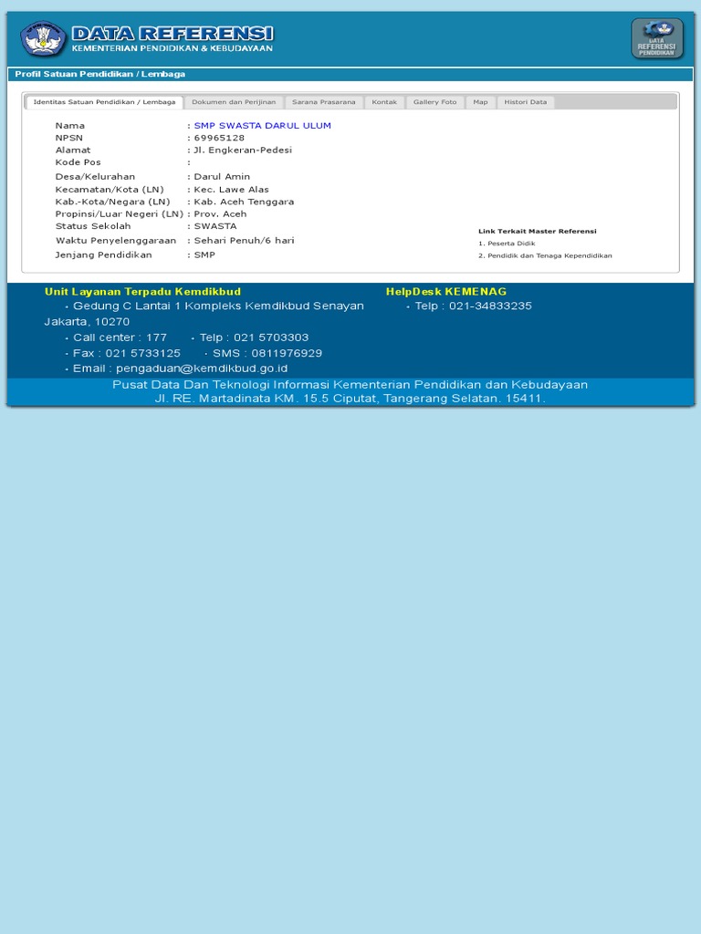 Data Referensi Pendidikan | PDF