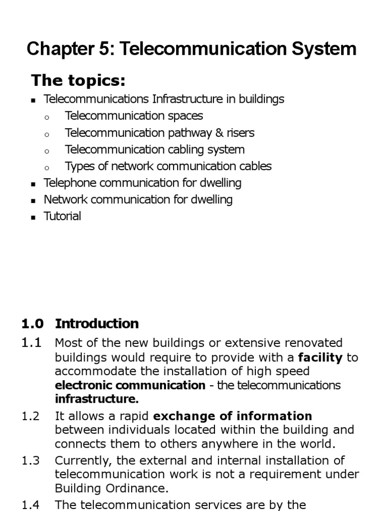 Chapter 5 Telecommunication System | PDF