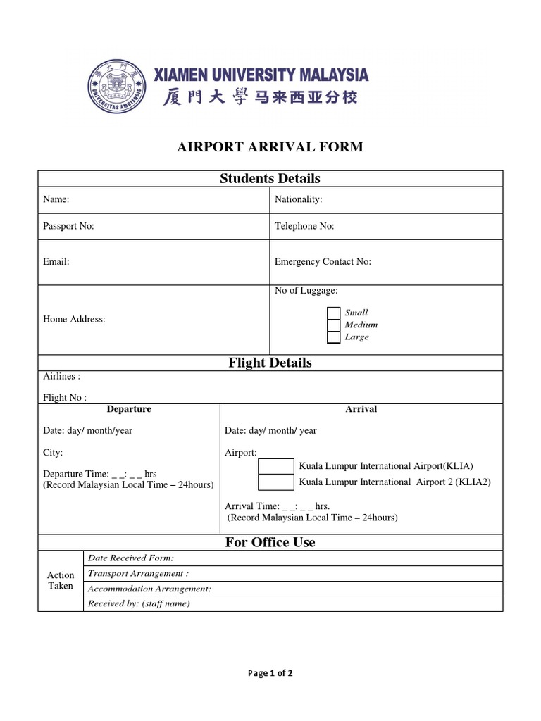 F5 Airport Pick Up Form | Download Free PDF | Transport | Aviation
