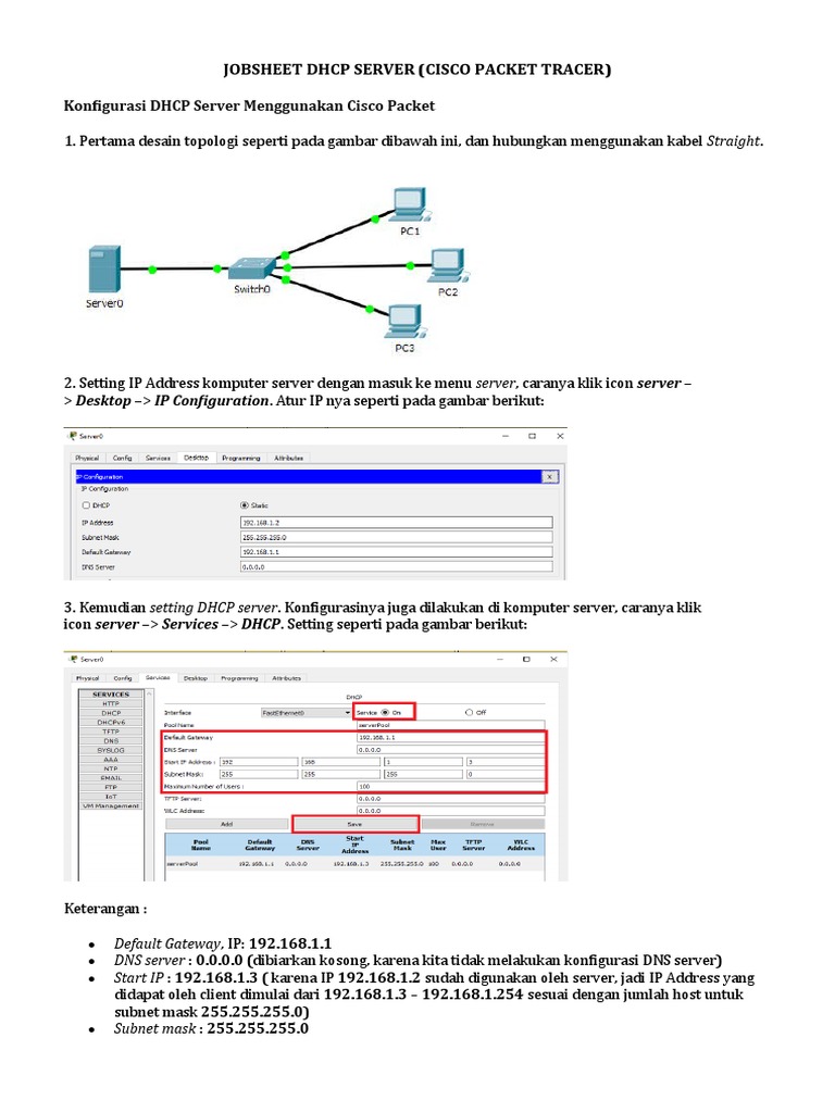 Jobsheet DHCP Server | PDF