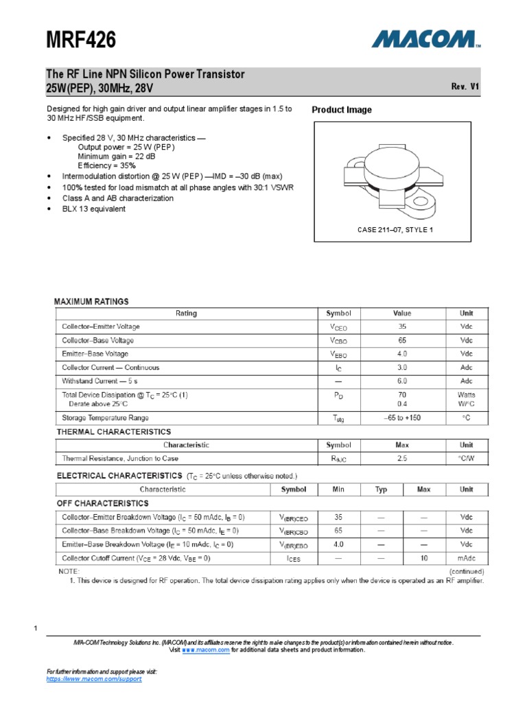 MRF426 | PDF