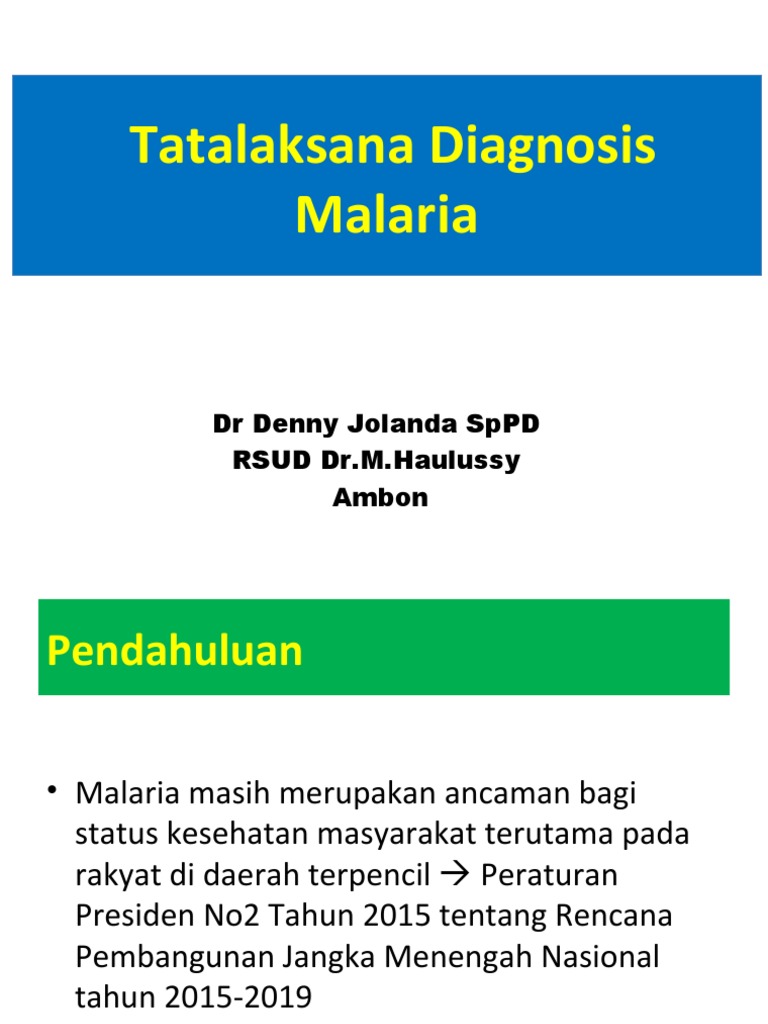 Malaria 2, DINKES 29 Juni 2021 | PDF