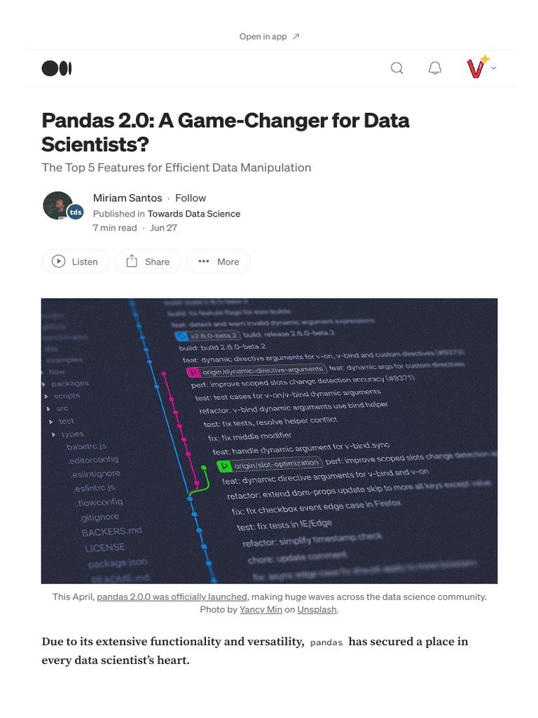 Pandas 2.0 - A Game-Changer For Data Scientists - Towards Data Science | PDF | Artificial ...