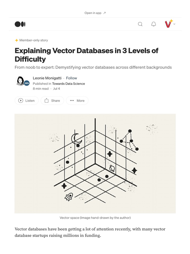 Explaining Vector Databases in 3 Levels of Difficulty - by Leonie Monigatti - Jul, 2023 ...