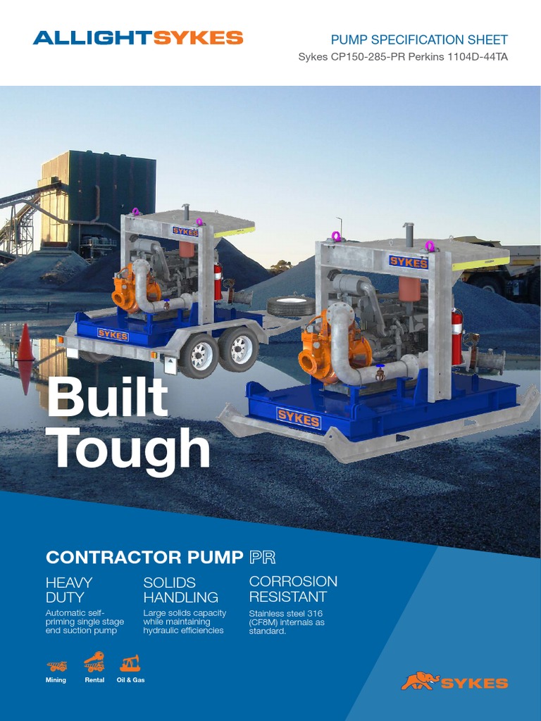 SPECSHEET - CP150 - Perkins 1104 | PDF | Pump | Stainless Steel