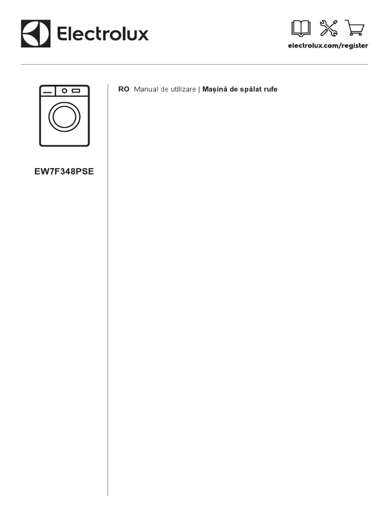 Manual de Utilizare Masina de Spalat Rufe Electrolux 8Kg | PDF