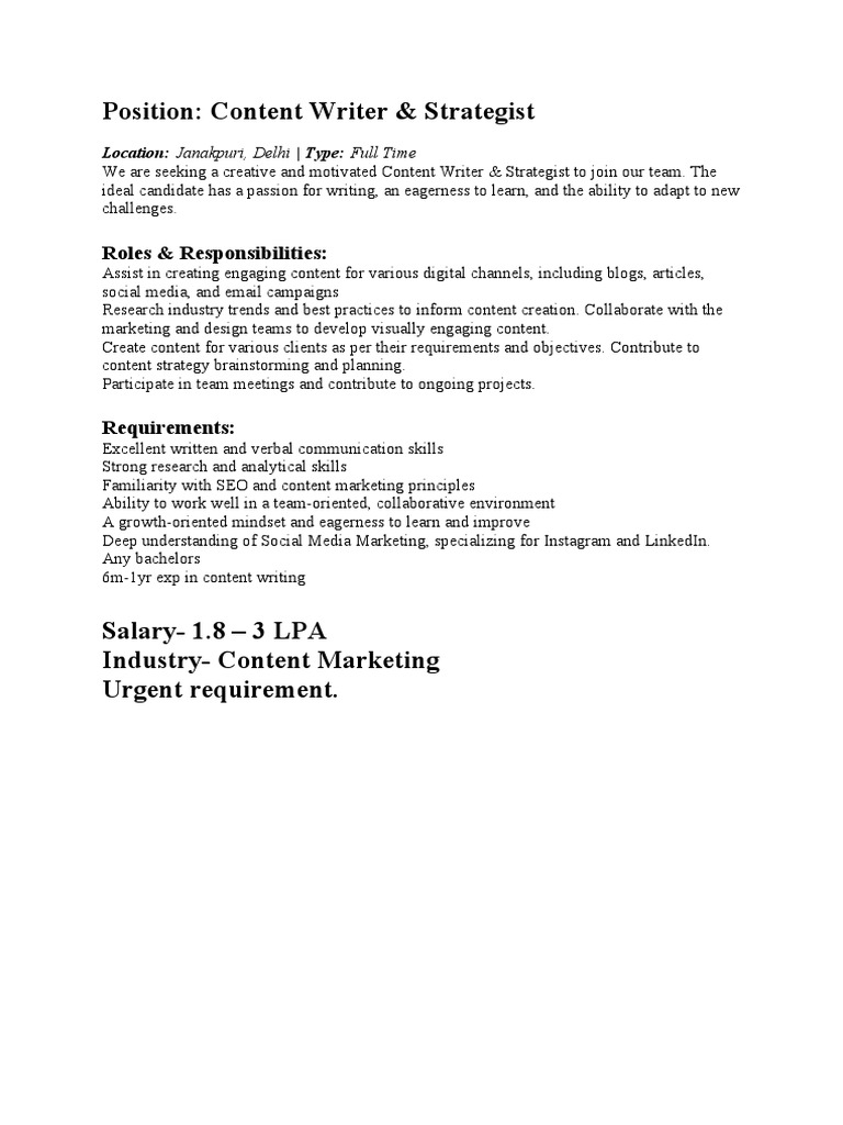 Content Writing | PDF