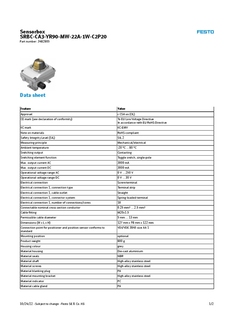 Sensor Box - Data Sheet | PDF | Electrical Connector | Stainless Steel