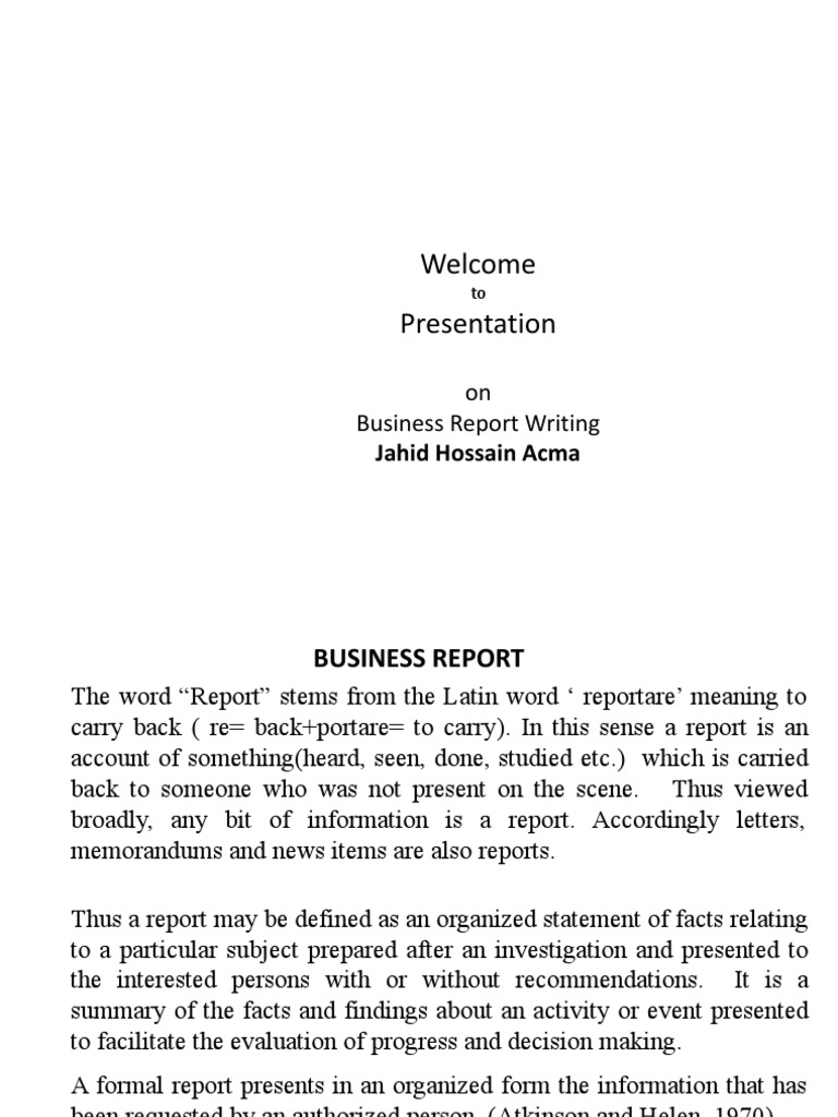 Fundamentals of Report Writing | PDF