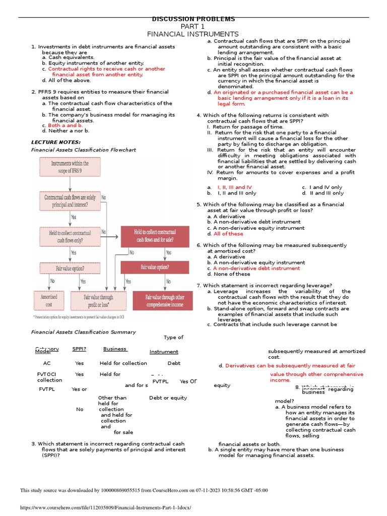 Financial Instruments Part 1 1 | PDF | Fair Value | Bonds (Finance)