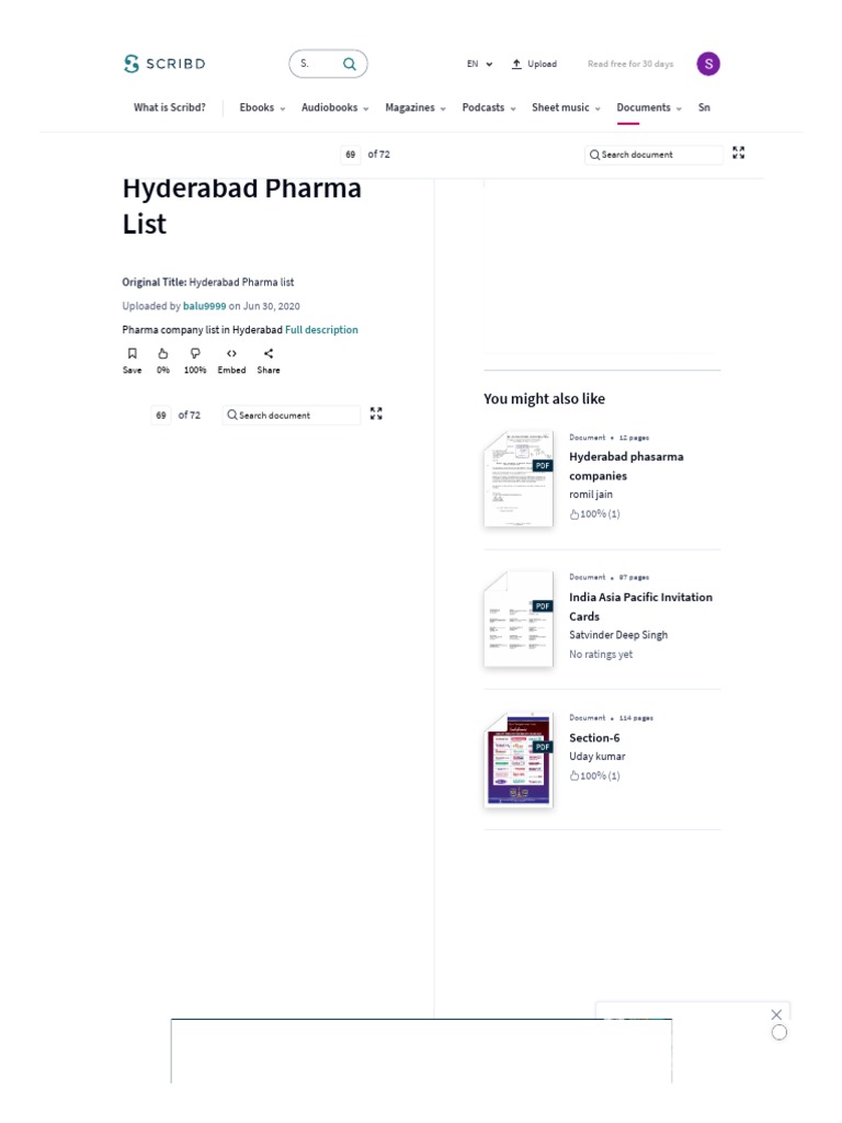 Hyderabad Pharma List - PDF - Business | Download Free PDF | Scribd ...