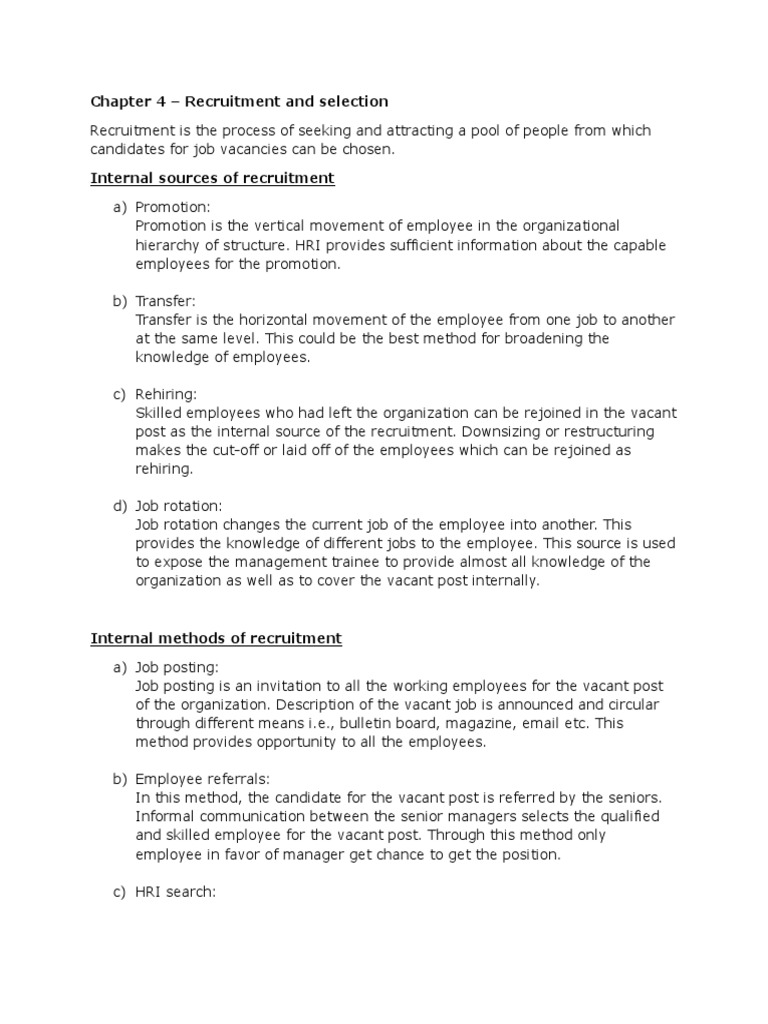 Chapter 4 - Recruitment & Selection | PDF | Recruitment | Socialization