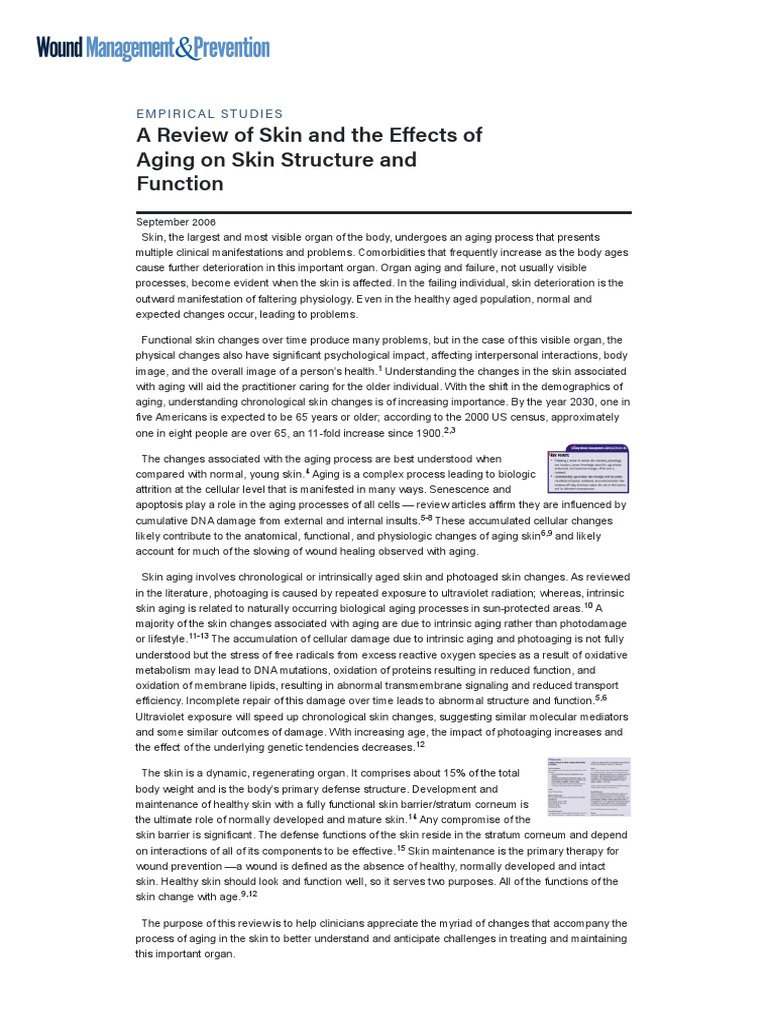 A Review of Skin and The Effects of Aging On Skin Structure and ...
