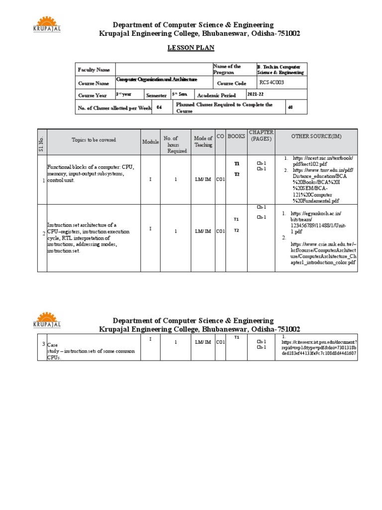 Lesson Plan OS | PDF | Central Processing Unit | Computer Science