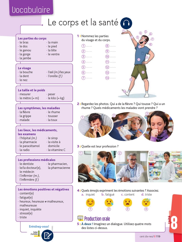 Vocabulaire Santé et Corps | PDF | Rhume | Maladies et troubles