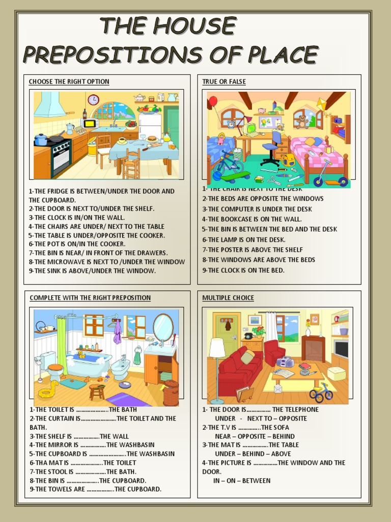 The House Prepositions of Place Fun Activities Games - 10901 | PDF