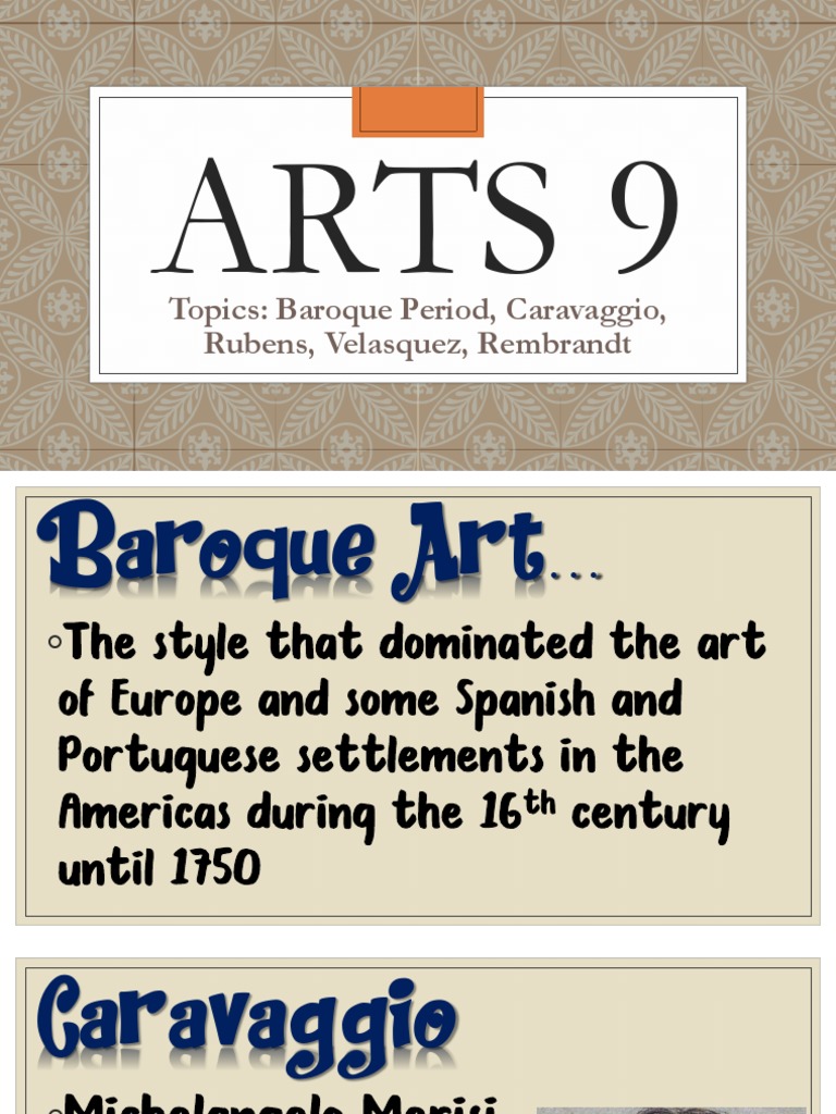 Baroque Art and Artist (Caravaggio, Rembrand, Rubens, Bernini ...
