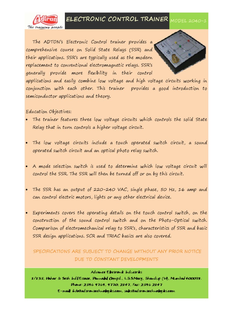 Electronic Control Trainer | PDF