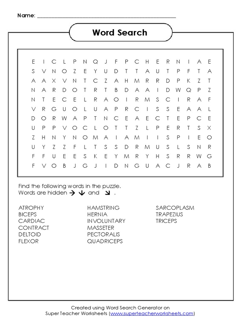 Super Teacher Worksheets Word Search 5 | PDF