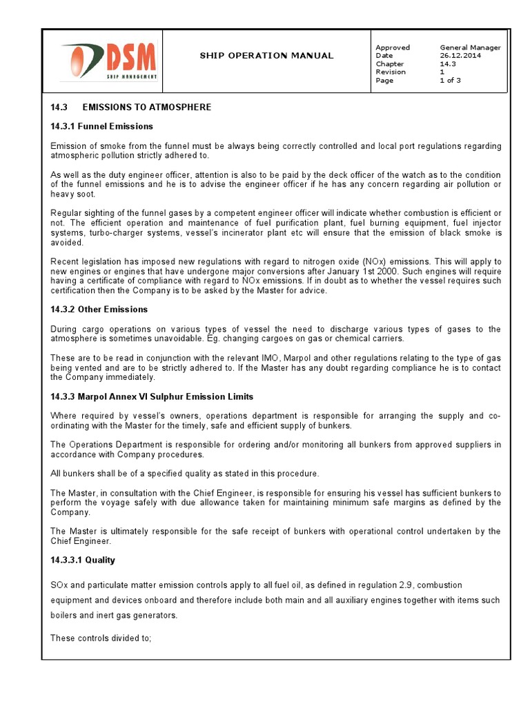 14.3 Emissions To Atmosphere Ok | PDF | Fuel Oil | Air Pollution