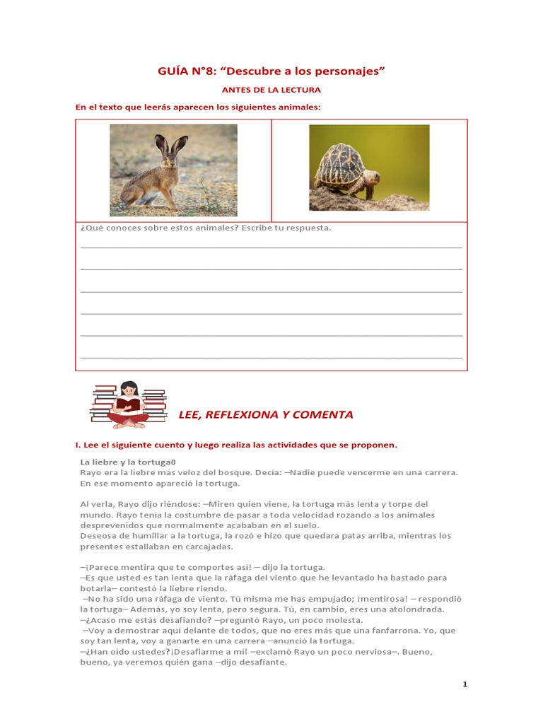 Fábula: La Liebre y la Tortuga | PDF