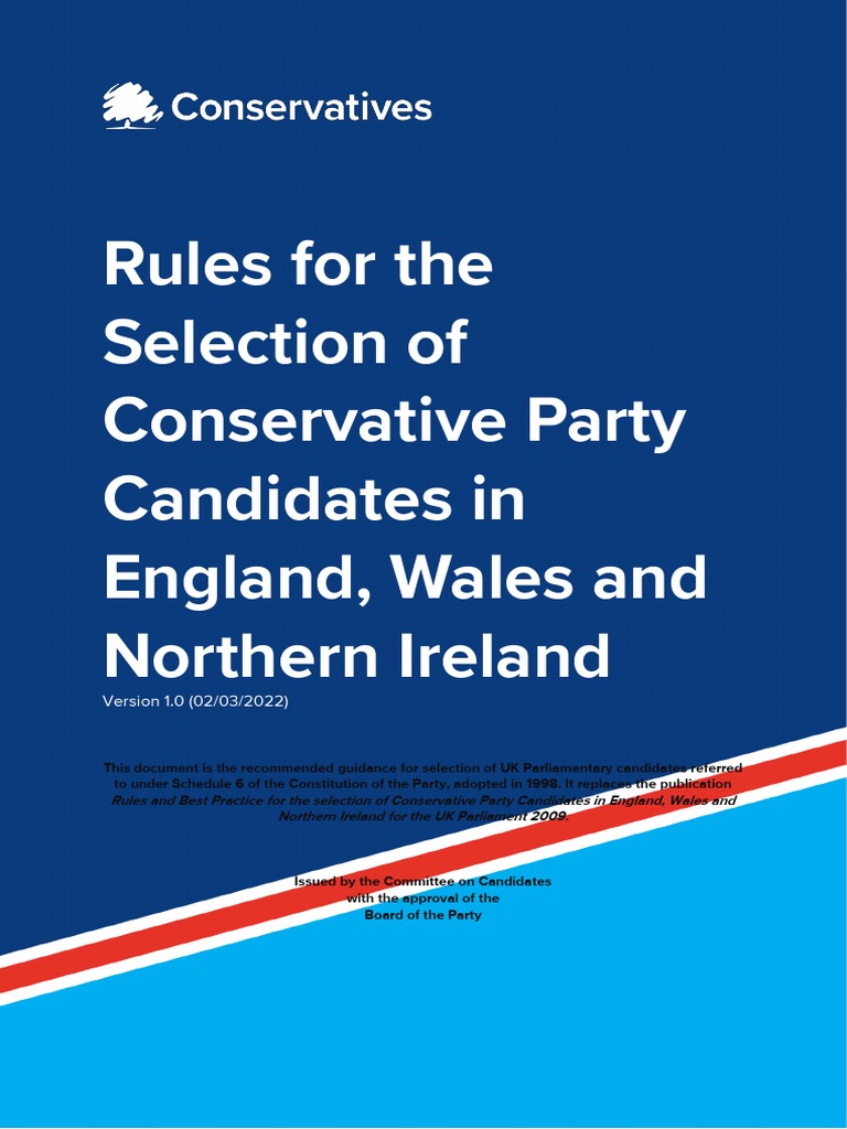 MP Selection Rules CCHQ Policy - Methodology Document | PDF | Committee | House Of Commons Of ...