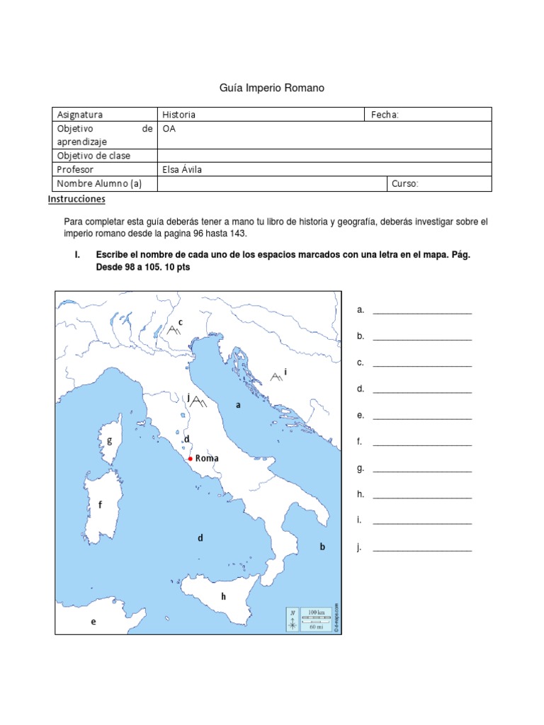 Guía del Imperio Romano 7° Básico | PDF | imperio Romano | Roma antigua