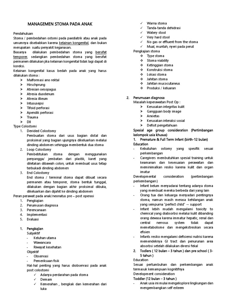 Manajemen Stoma pada Anak dan Perawat | PDF | Kesehatan Holistik