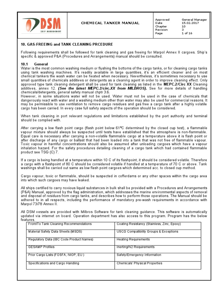Chemical Tanker Cleaning Procedures | PDF | Oil Tanker | Stainless Steel