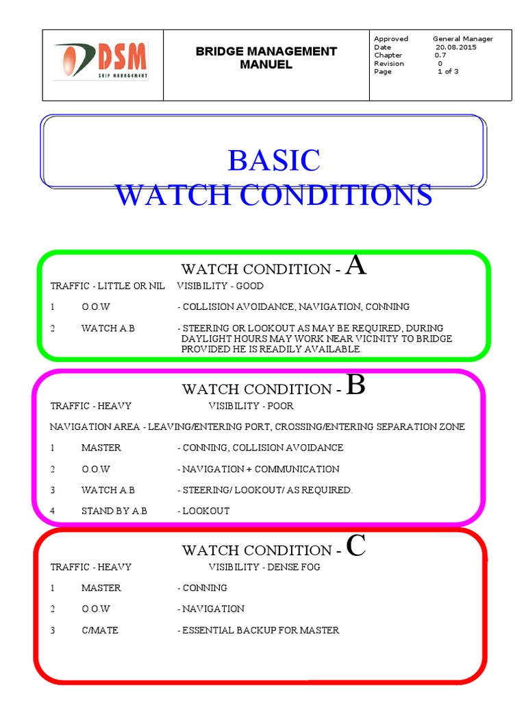 0.7 Basic Watch Conditions | PDF | Transport