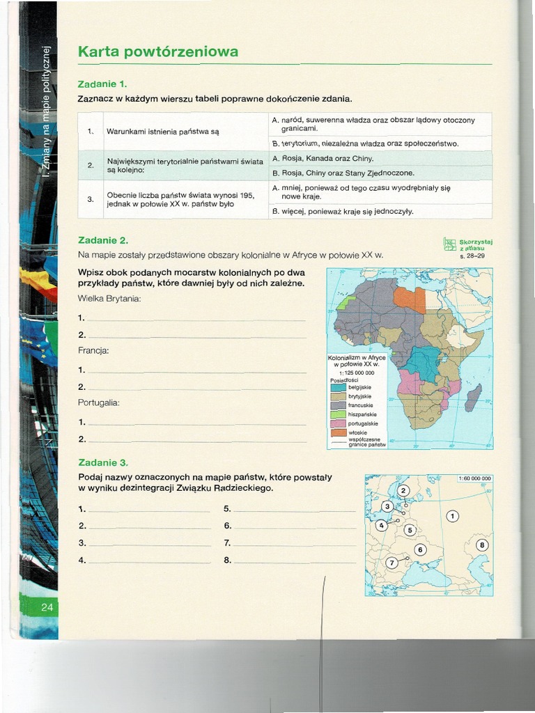 Zmiany Na Mapie Politycznejp-Karty Pracy Podsumowanie | PDF