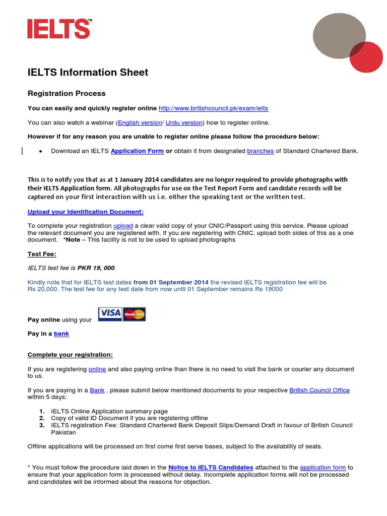 Ielts Information Sheet Updated On 11 July | PDF | Identity Document ...