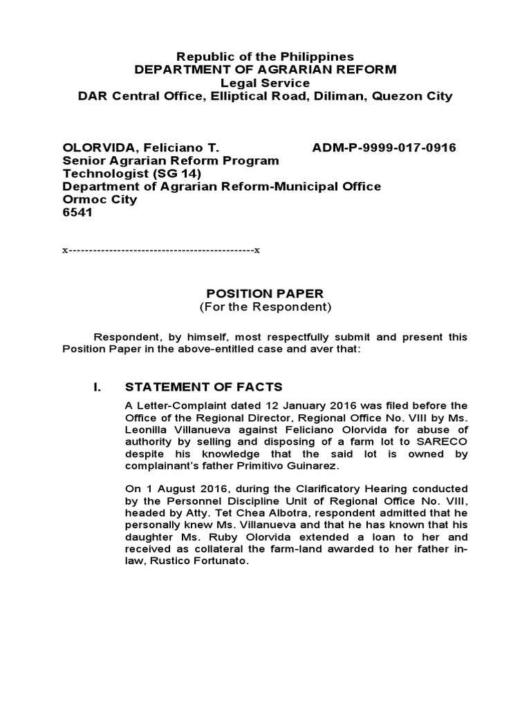 Olorvida Positionpaper FINAL | PDF | Burden Of Proof (Law) | Justice