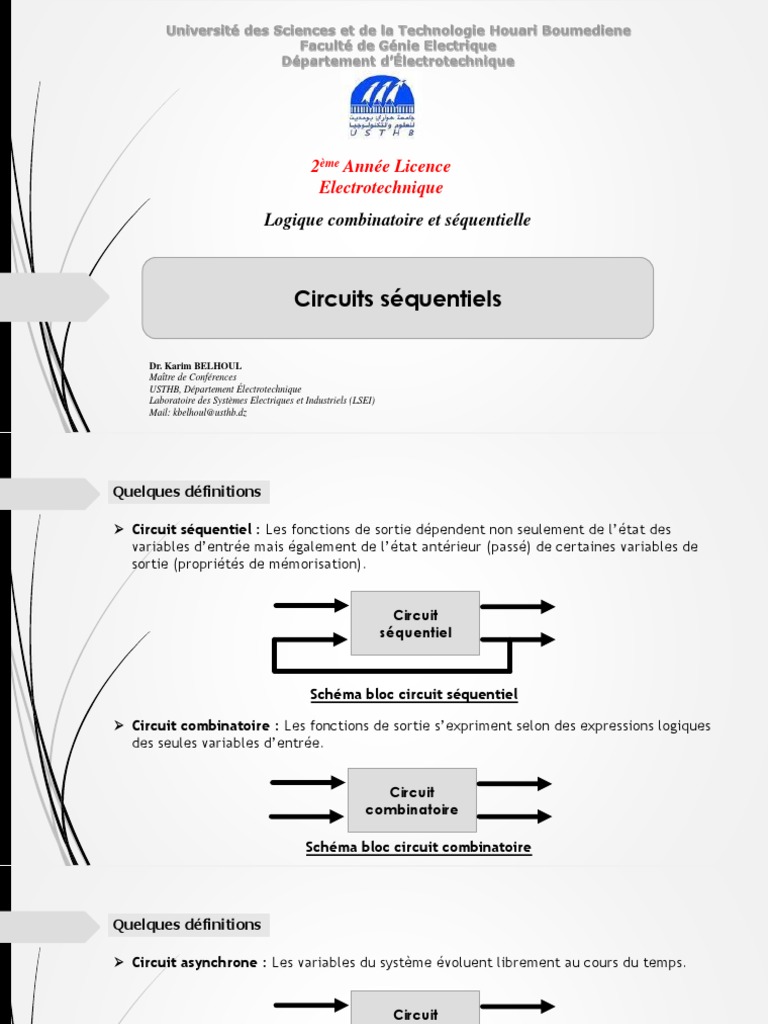 Circuits Séquentiels en Électrotechnique | PDF | Architecture (Informatique) | Électronique ...